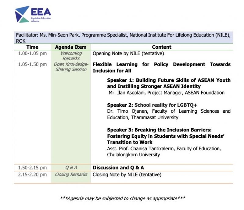 The Equitable Education Alliance (EEA) to host the 9th EEA Meeting Webinar – EEF – Equitable ...